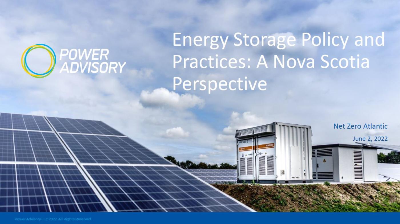 Energy Storage Policy and Practices: A Nova Scotia Perspective | Net Zero Atlantic